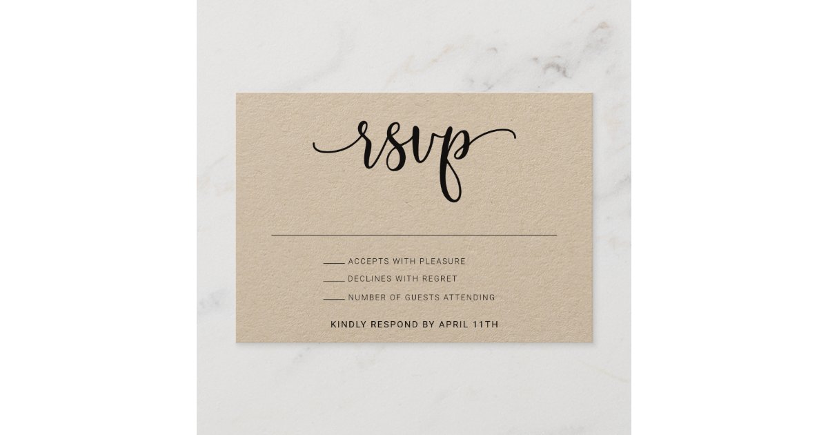 Rustic Invitation Insert RSVP | Zazzle