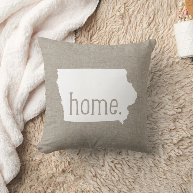 Rustic Iowa Home State Throw Pillow | Zazzle