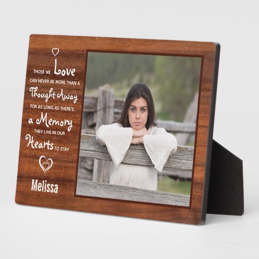 Rustic Keepsake Family Photo Remembrance Memorial Plaque | Zazzle
