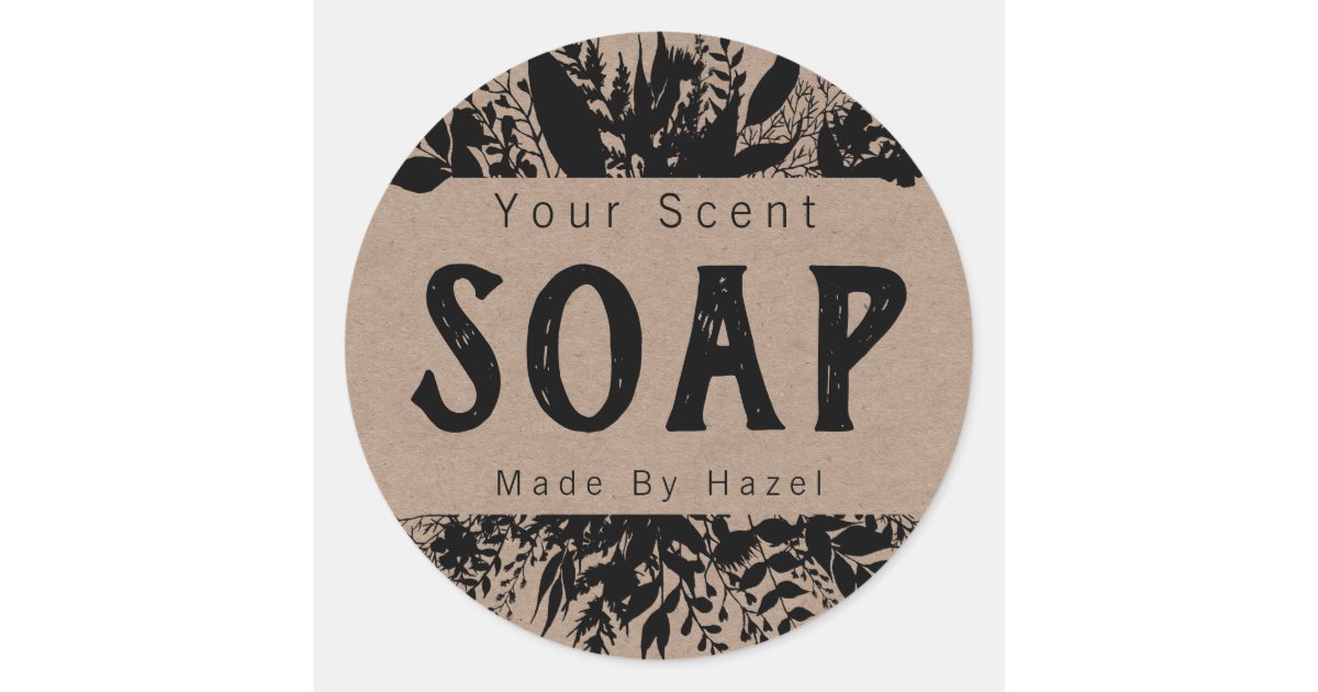 Rustic Kraft And Black Soap Labels | Zazzle