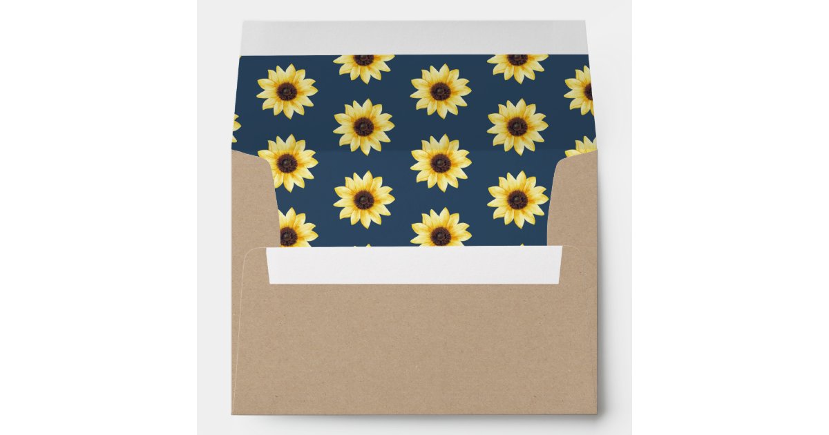 Rustic Kraft and Sunflower Envelope | Zazzle