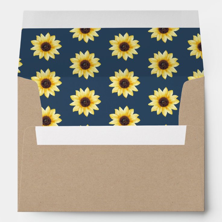 Rustic Kraft and Sunflower Envelope | Zazzle