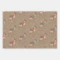 Rustic Kraft Baby Doe Deer Dressed For Holidays Wrapping Paper Sheets ...
