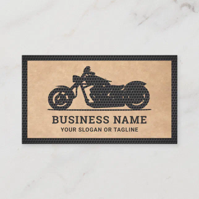 Rustic Kraft Black Motorbike Motorcycle Mechanic Business Card | Zazzle