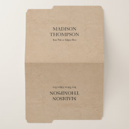 Rustic Kraft Brown Paper Simple Professional File Folder | Zazzle