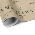 Rustic Kraft Brown Signature Script Wrapping Paper | Zazzle