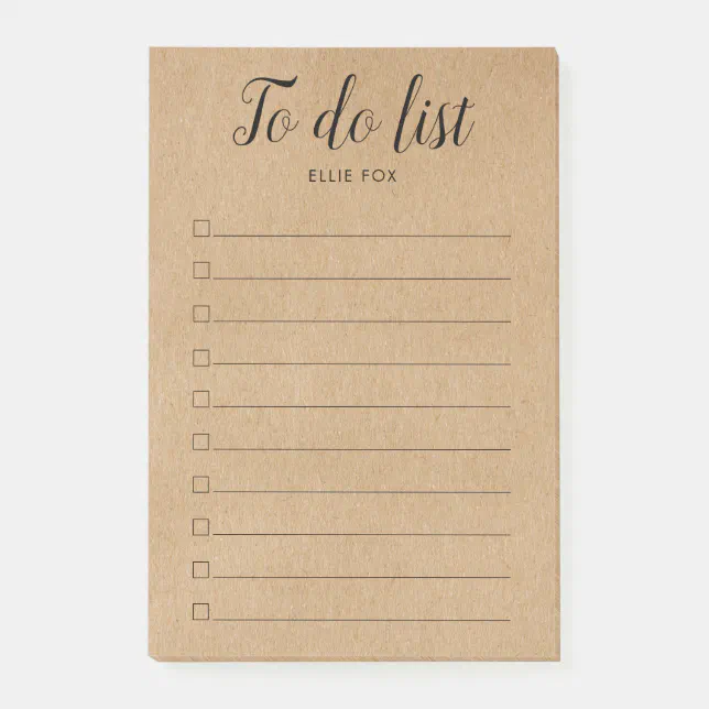 Rustic Kraft Checkbox To-Do List Post-it Notes | Zazzle