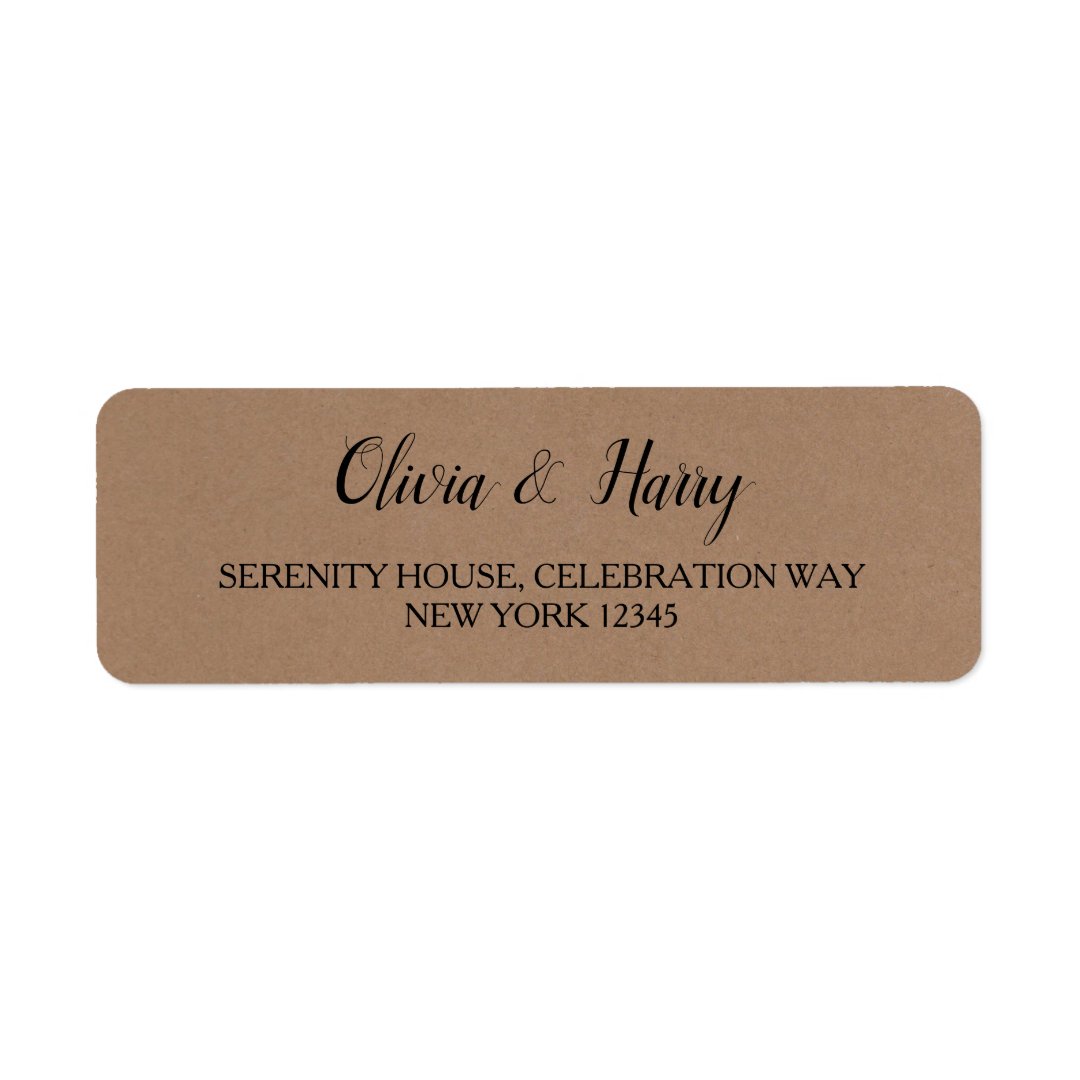 Rustic Kraft | Elegant Return Address Labels | Zazzle