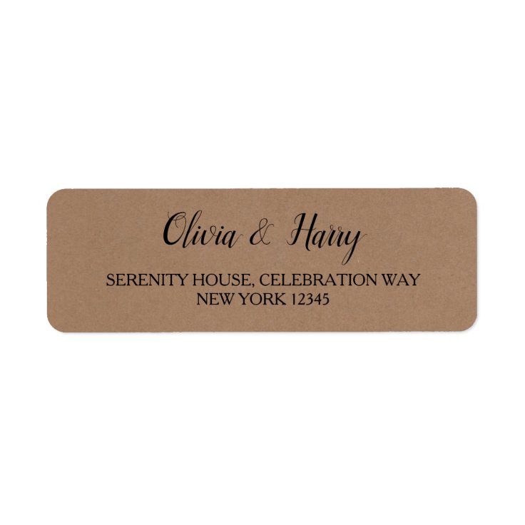 Rustic Kraft | Elegant Return Address Labels | Zazzle