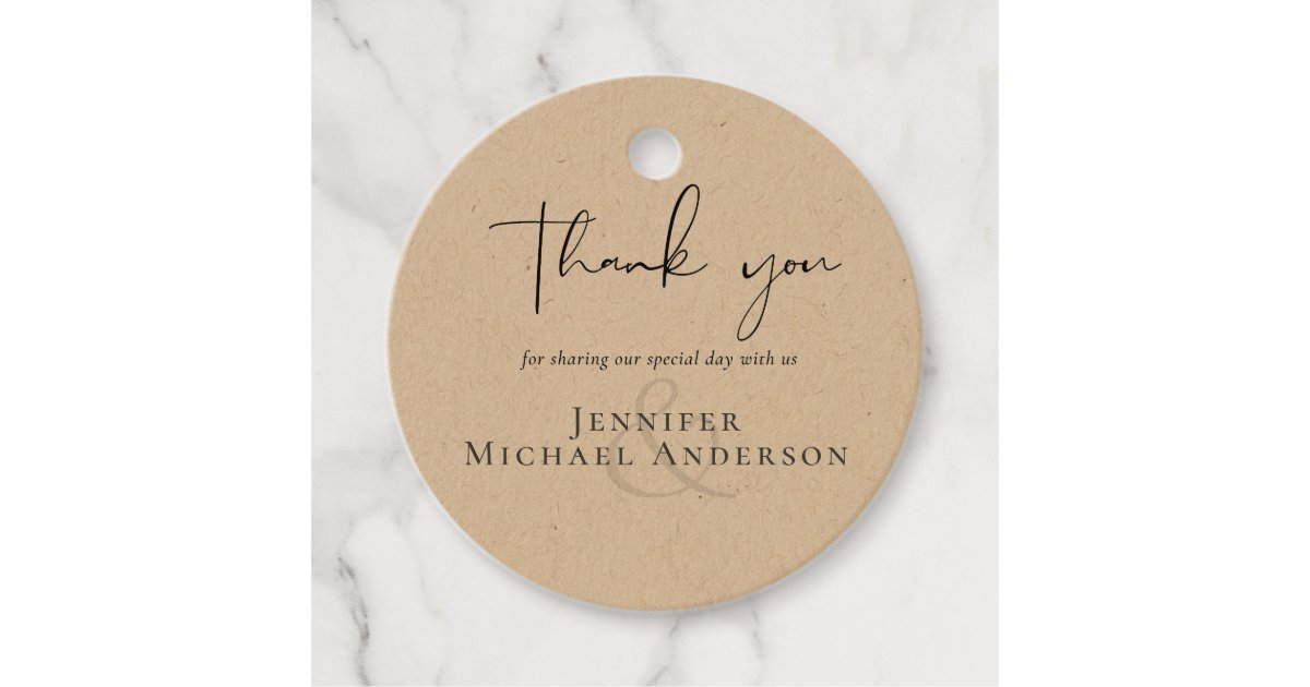 Rustic Kraft Favor Gift Tag Personalized | Zazzle
