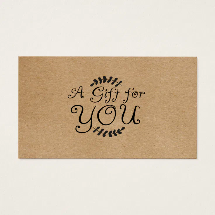 Rustic Kraft Gift Card | Zazzle