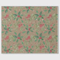 Rustic Kraft Green Holly Berries & Spruce Branches Wrapping Paper | Zazzle