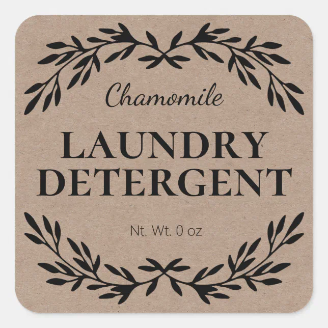 Rustic Kraft Homemade Laundry Detergent Labels | Zazzle