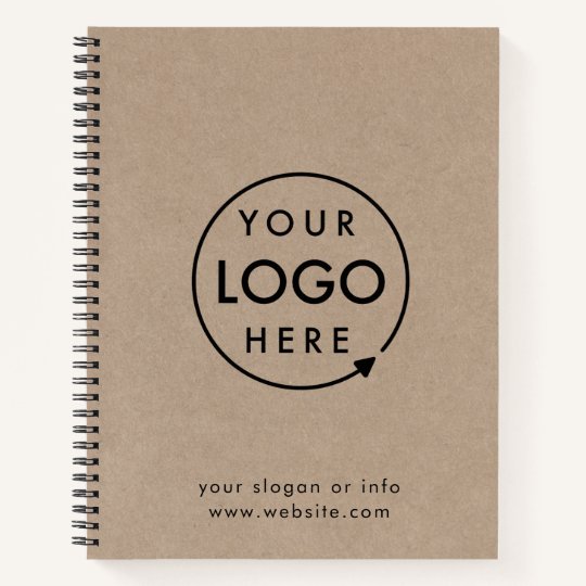 Rustic Kraft Logo | Business Corporate Minimalist Notebook | Zazzle.com