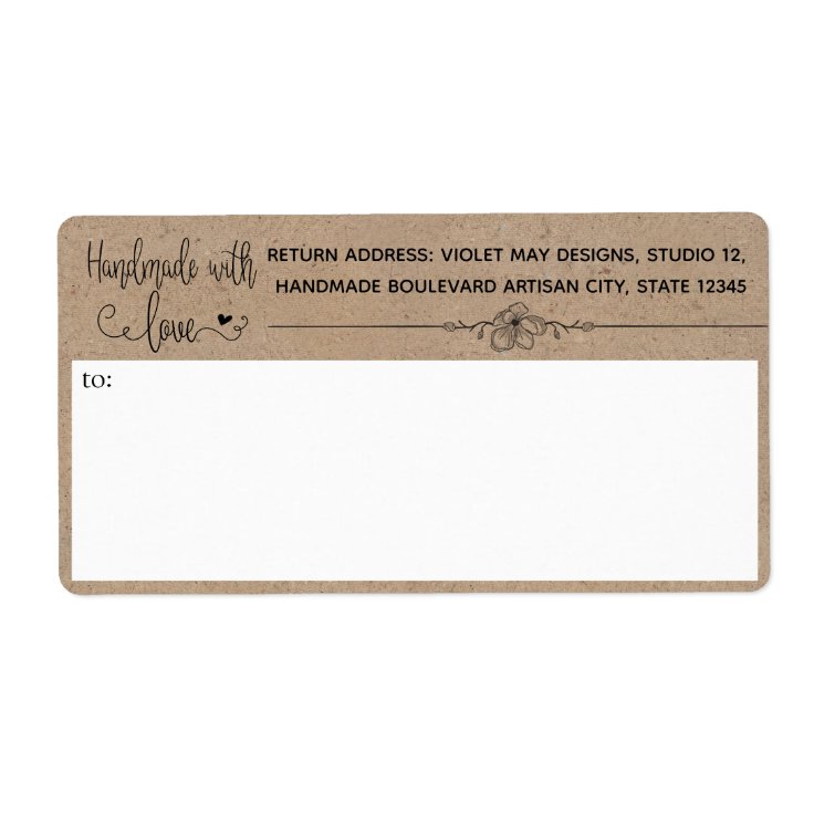 Rustic Kraft Look 2-in-1 Return & Shipping Address Label | Zazzle