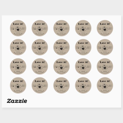 Rustic Kraft Look Love Snap Tag Share Social Media | Zazzle