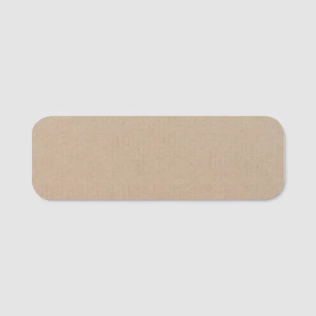 Rustic Kraft Paper Blank Template Custom Name Tag | Zazzle