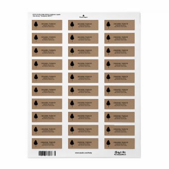 Rustic Kraft Paper Forest Tree Wedding Label | Zazzle