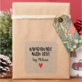 Rustic Kraft Paper Handmade With Love Square Sticker | Zazzle