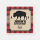 Rustic Kraft Paper Look Buffalo Plaid with Bison Napkins | Zazzle