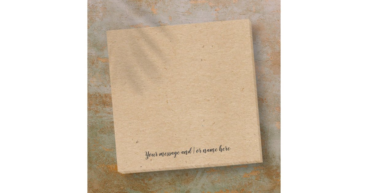 Rustic Kraft Paper Style Personalized Post-it Notes | Zazzle