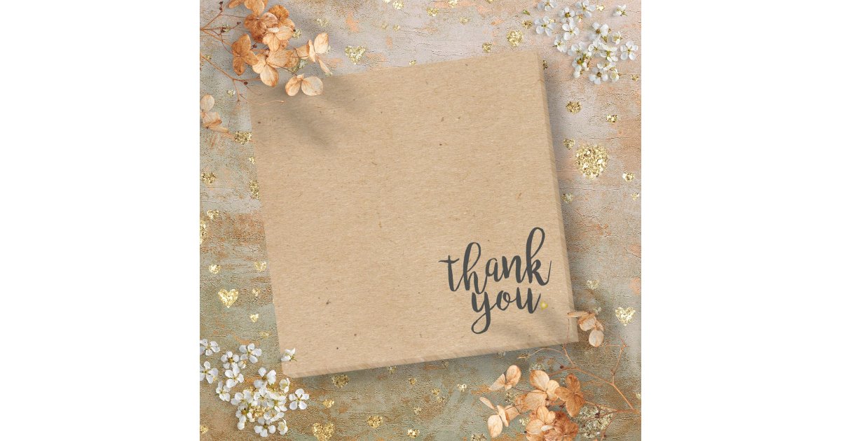 Rustic Kraft Paper Style Thank You Post-it Notes | Zazzle