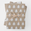 Rustic Kraft Paper White Winter Pine Cones Modern | Zazzle