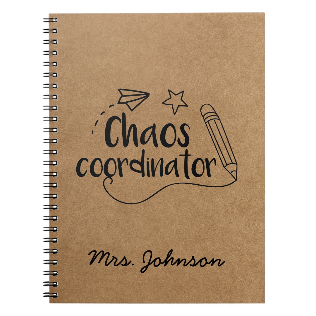 Rustic Kraft | Personalized Teacher Notebook | Zazzle