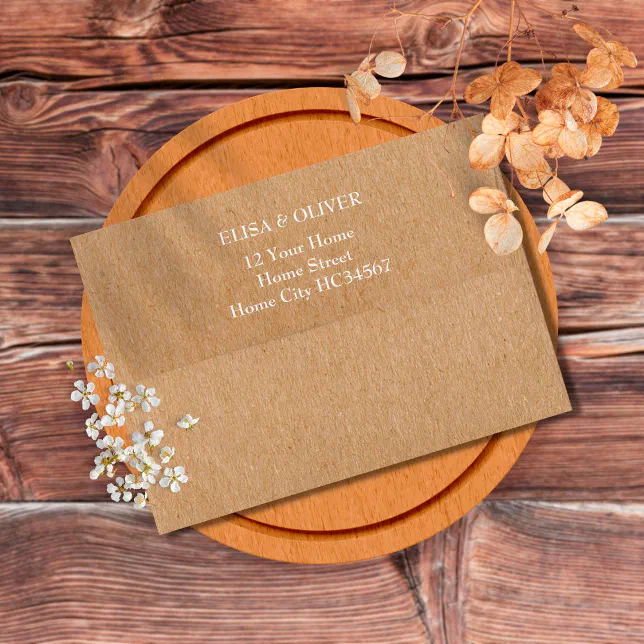 Rustic Kraft Return Address Envelope | Zazzle