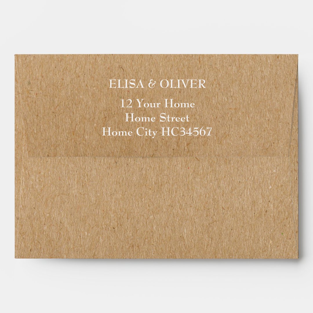 Rustic Kraft Return Address Envelope | Zazzle