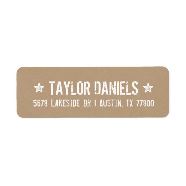 Rustic Kraft Return Address Labels | Zazzle