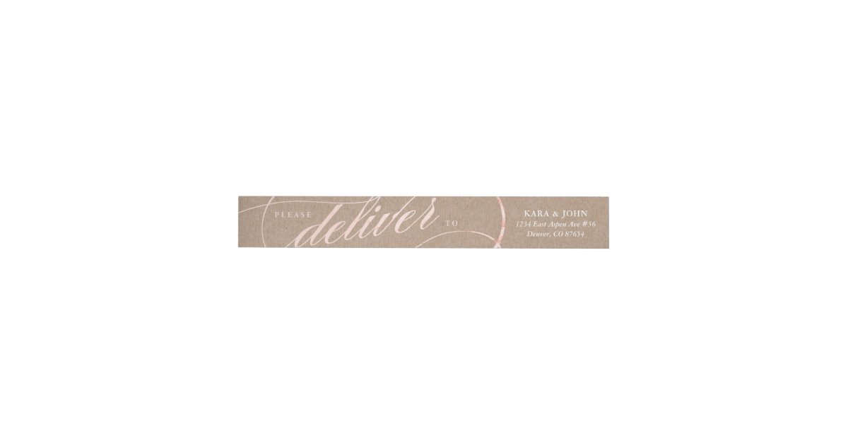 Rustic Kraft & Rose Gold Script Address Labels | Zazzle