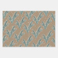 Rustic Kraft Silver Blue Spruce Winter Greenery Wrapping Paper Sheets ...