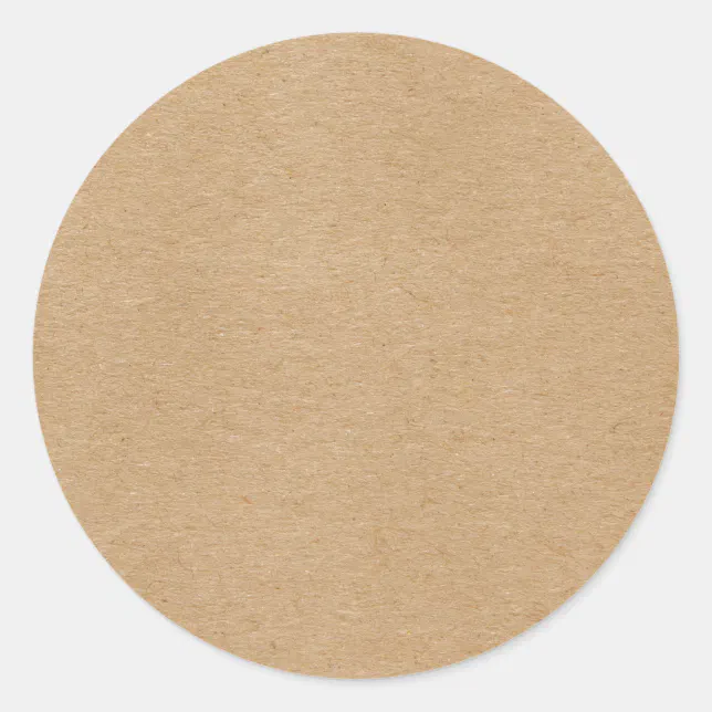 Rustic Kraft Simple Stylish Boho Classic Round Sticker | Zazzle