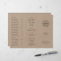 Rustic Kraft Takeout | Restaurant Takeaway Menu | Zazzle