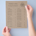 Rustic Kraft Takeout | Restaurant Takeaway Menu Flyer | Zazzle