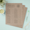 Rustic Kraft Takeout | Restaurant Takeaway Menu Flyer | Zazzle