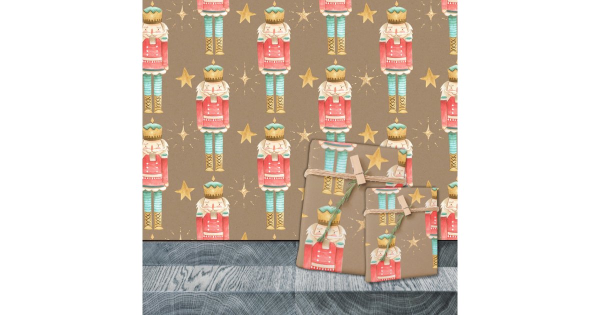 Rustic Kraft The Christmas Nutcracker Wrapping Paper | Zazzle