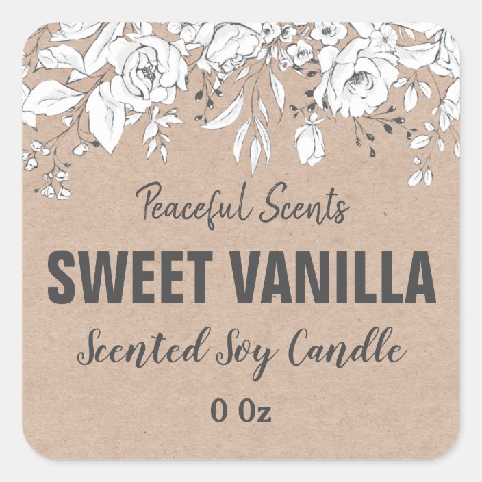 Rustic Kraft Vanilla Soy Candle Product Labels | Zazzle.com