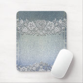 Rustic Kraft & White Lace Lacy Farmhouse Chic Mouse Pad | Zazzle