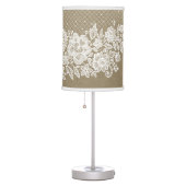 Rustic Kraft & White Lace Lacy Farmhouse Chic Table Lamp | Zazzle