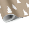 Rustic Kraft White Woodland Spruce Christmas Trees Wrapping Paper | Zazzle