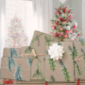 Rustic Kraft Winter Woodland Spruce Tree Branch Wrapping Paper Sheets ...