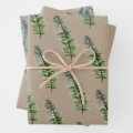 Rustic Kraft Winter Woodland Spruce Tree Branch Wrapping Paper Sheets ...