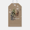 Rustic Kraft Winter Woodland Stag Merry Christmas Gift Tags | Zazzle