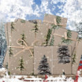 Rustic Kraft Woodland Pine And Spruce Trees Matte Wrapping Paper Sheets ...