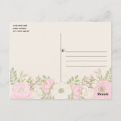 Rustic l Dusty Rose Flowers on Wood Save the Date Postcard | Zazzle