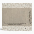 Rustic Lace & Burlap Look Wedding Album Binder | Zazzle