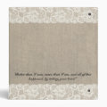 Rustic Lace & Burlap Look Wedding Album Binder | Zazzle