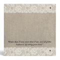 Rustic Lace & Burlap Look Wedding Album Binder | Zazzle